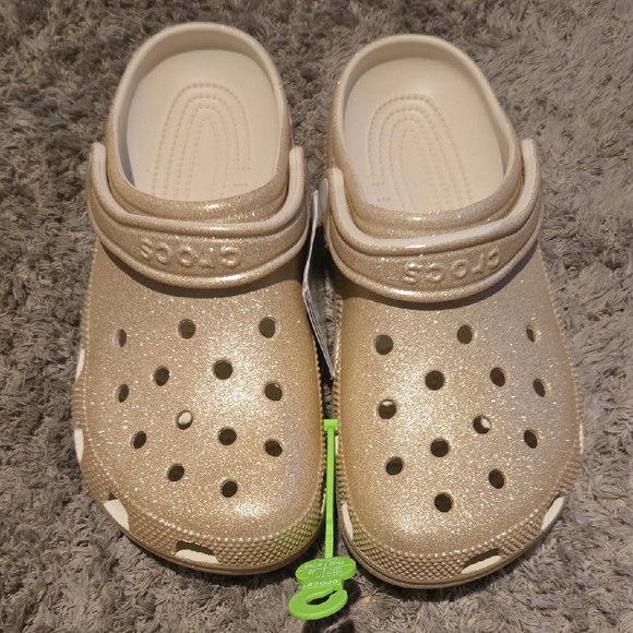 CROCS | Shoes | Crocs Classic Glitter Clog Gold | Poshmark